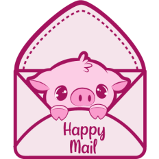 happy mail with a pig