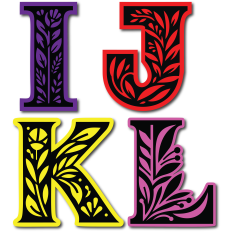 Elegant Botanical Alphabet - IJKL