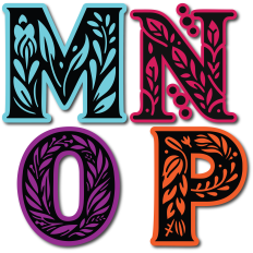 Elegant Botanical Alphabet - MNOP