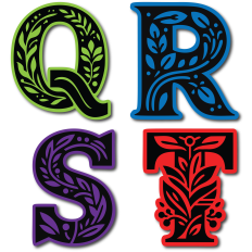 Elegant Botanical Alphabet - QRST