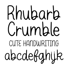 BFC Rhubarb Crumble Whimsical Sweet Handwriting Font