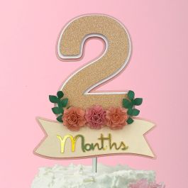2 MONTHS FLORAL CAKE TOPPER|D-1227702