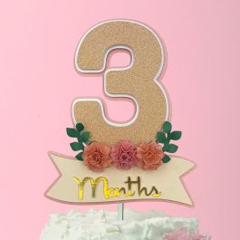 7 MONTHS FLORAL CAKE TOPPER|D-1227722