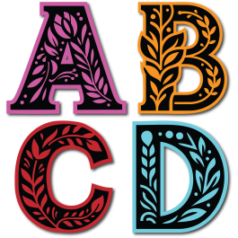 Elegant Botanical Alphabet - ABCD