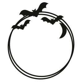 Halloween Bat Circle Frame|D-380894