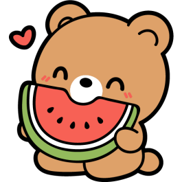 cute bear eating watermelon|D-373576
