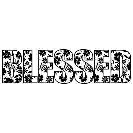 Blessed Floral Text – Christian SVG DXF PNG|D-1253371