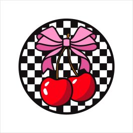 Retro Round Checkerboard |Silhouette Design Store
