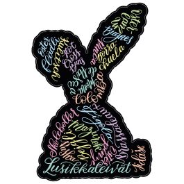 RAINBOW COLORED CALLIGRAPHY EASTER PASTRY BUNNY - RABEA|D-1256175