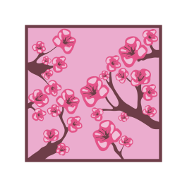 Cherry Blossom Branches and Blossoms Panel - Layered Cut File|D-1241491