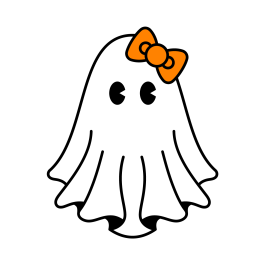 Cute Ghost with Bow SVG | Cute Halloween Clipart|D-1239023