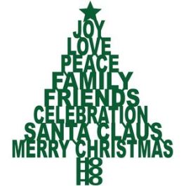 merry christmas tree words