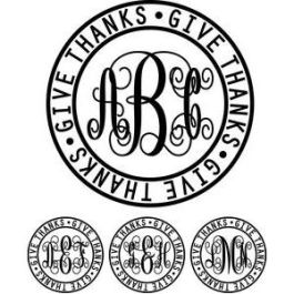 monogram elaborate script - give thanks ring|103882