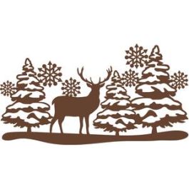 reindeer snowflake scene