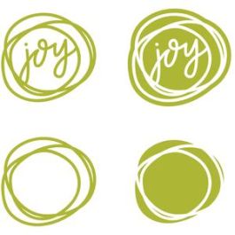 joy word hand lettered scribble circle