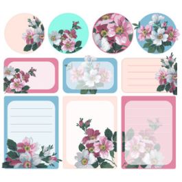 antique floral label stickers