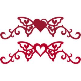 heart butterfly swirls borders