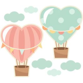 heart hot air balloons