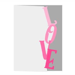 love shaped folded card