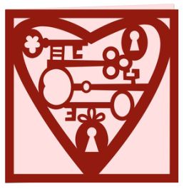 keys to your heart papercut card