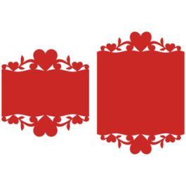 5x5 and 5x7 hearts flourish background