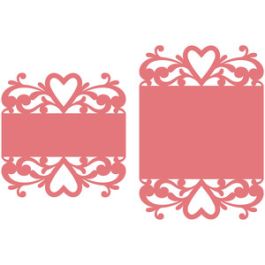 5x5 and 5x7 hearts flourish background