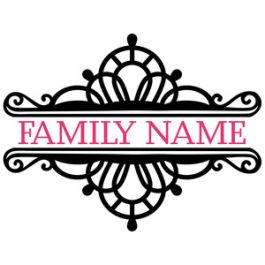 scroll split monogram border