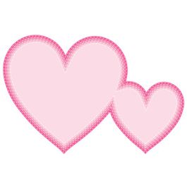 nested stitched double hearts