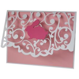 rabbit flourish fold over card|123581