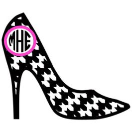 high heel houndstooth monogram frame