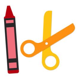 crayon & scissors icons