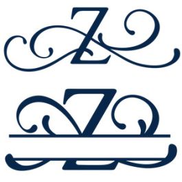 split & full flourish monogram - z