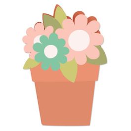 blooming flower pot card