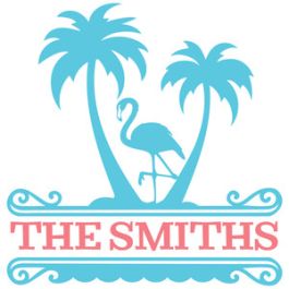 flamingo island monogram frame