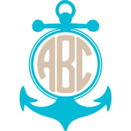 round anchor monogram frame