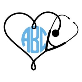 stethoscope monogram frame