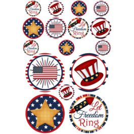 4th of july circle stickers