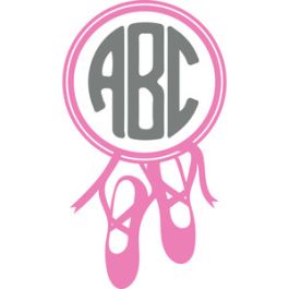 ballet shoe monogram frame