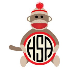 stuffed monkey monogram frame