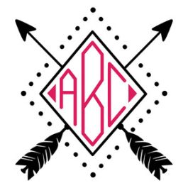 diamond arrows monogram frame