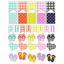 gingham flip flop planning stickers