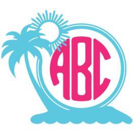 sunset island monogram frame