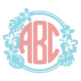 tropical monogram frame