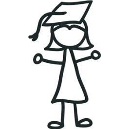 stick figures - graduate girl