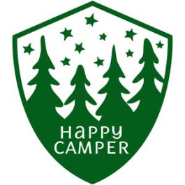 happy camper badge