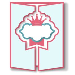 gatefold card - label with crown