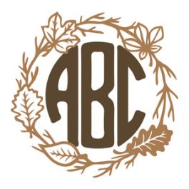 fall wreath monogram frame
