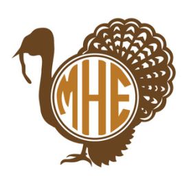 fancy turkey monogram frame