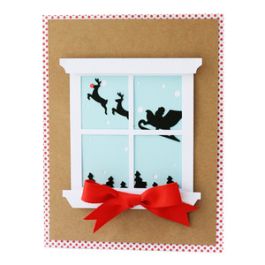 santa window pane card