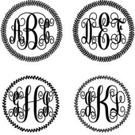 monogram elaborate script - leaf vines
